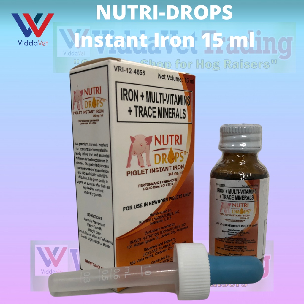 Davsaic Nutri drops (iron+v,i.t,am..ins+mineral) 15ml for piglet ane mia prevention | Shopee ...