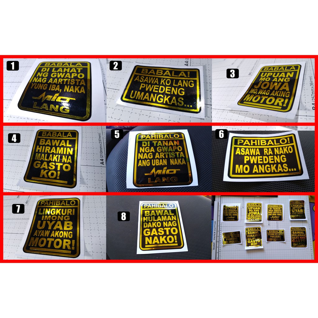BABALA Gold Chrome Decal Stickers Vinyl Cut Out Stickers | Shopee ...