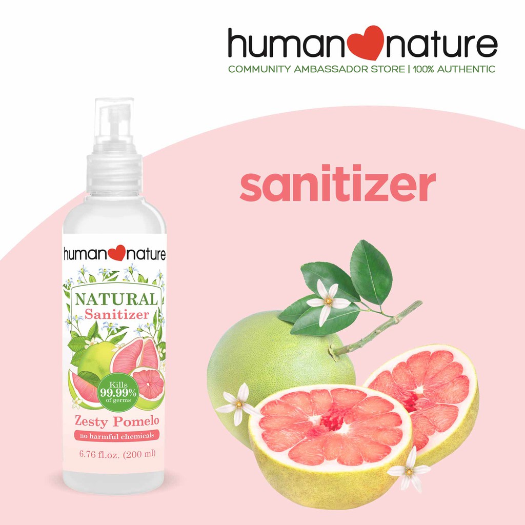 Human Nature Natural Sanitizer 200ml | Triclosan-Free with 60% Ethyl ...