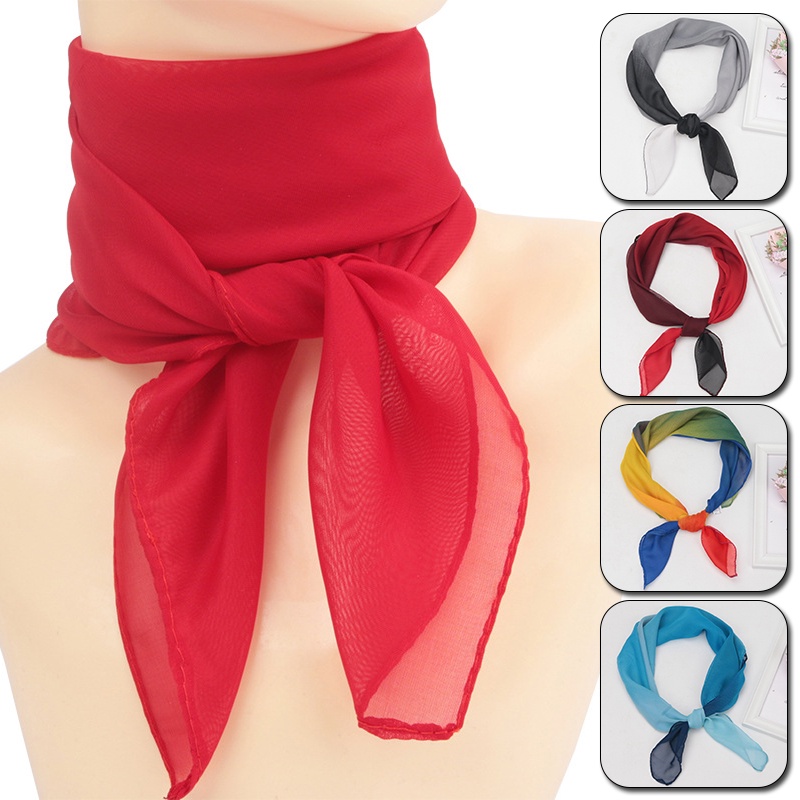 65*65cm Summer Square Dance Scarf Thin Chiffon Neck Shawl Bandana ...