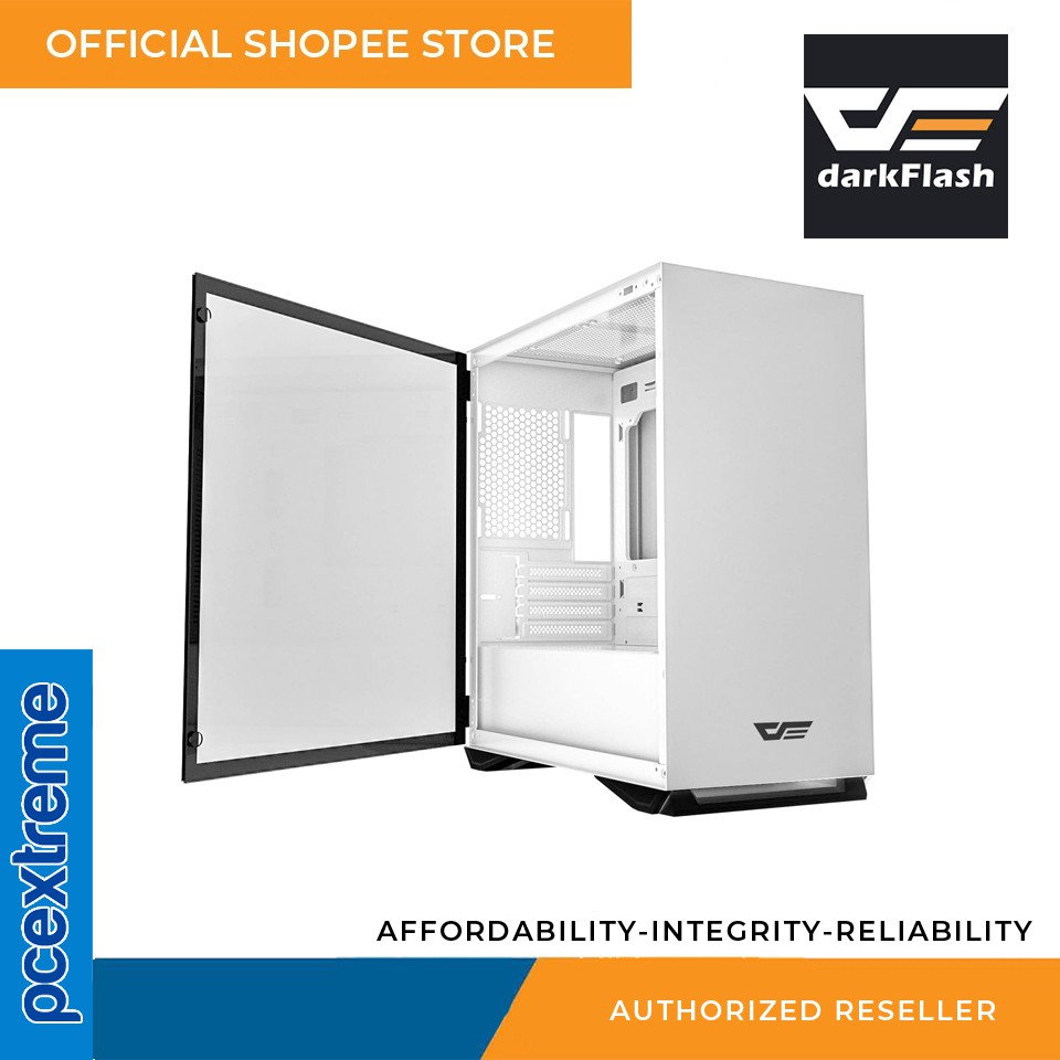 DARKFLASH DLM22 LUXURY M-ATX WHITE TEMPERED GAMING CASE | Shopee ...