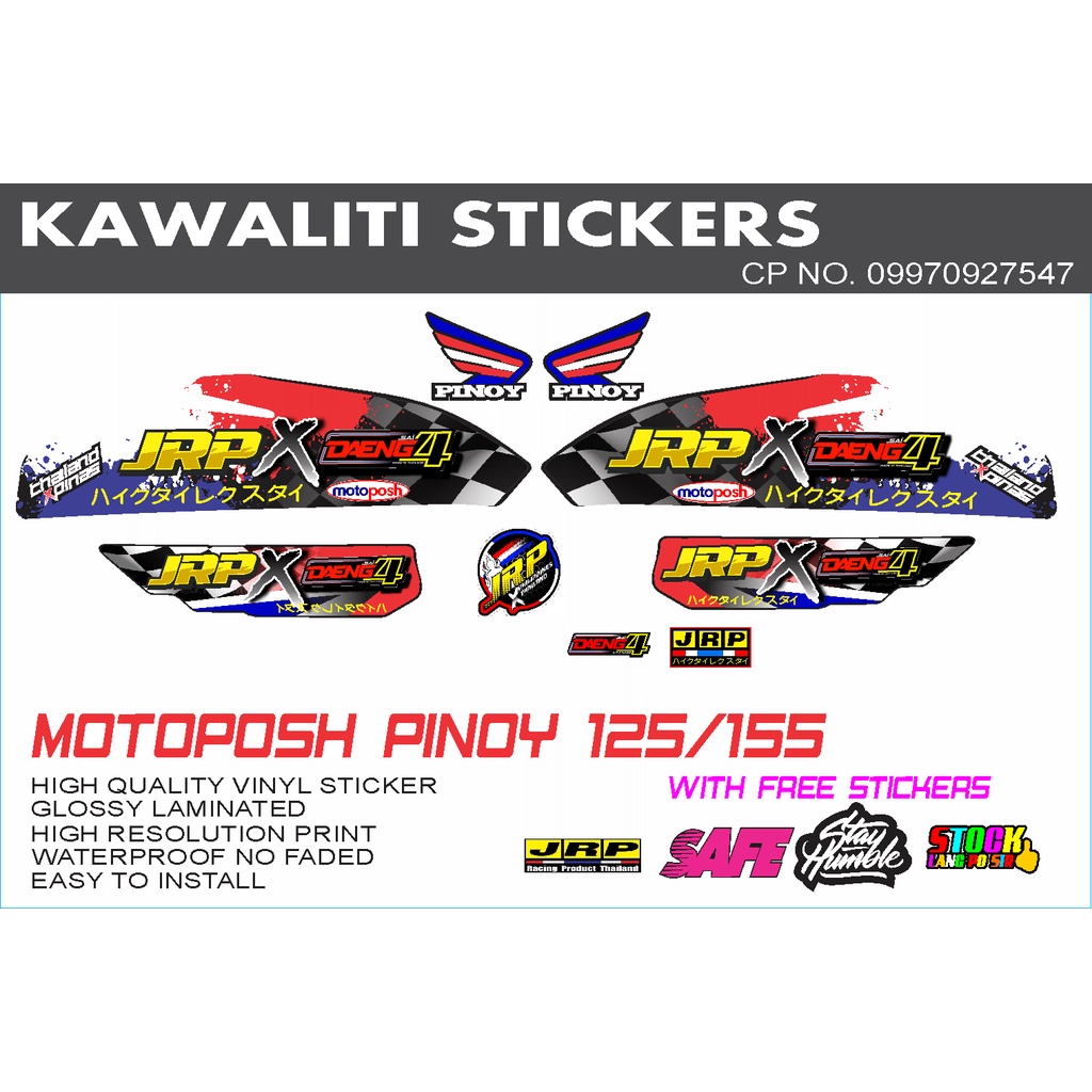 SKYGO EURO MOTOPOSH PINOY RUSI HONDA TMX STICKER DECALS | Shopee ...