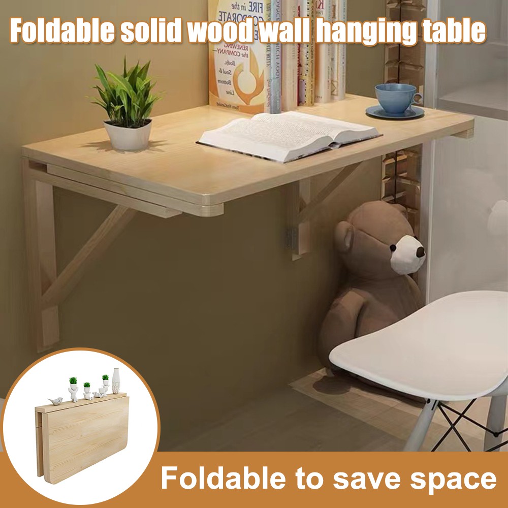Solid Wood Wall Hanging Table, Dining Table, Computer Table, Folding ...