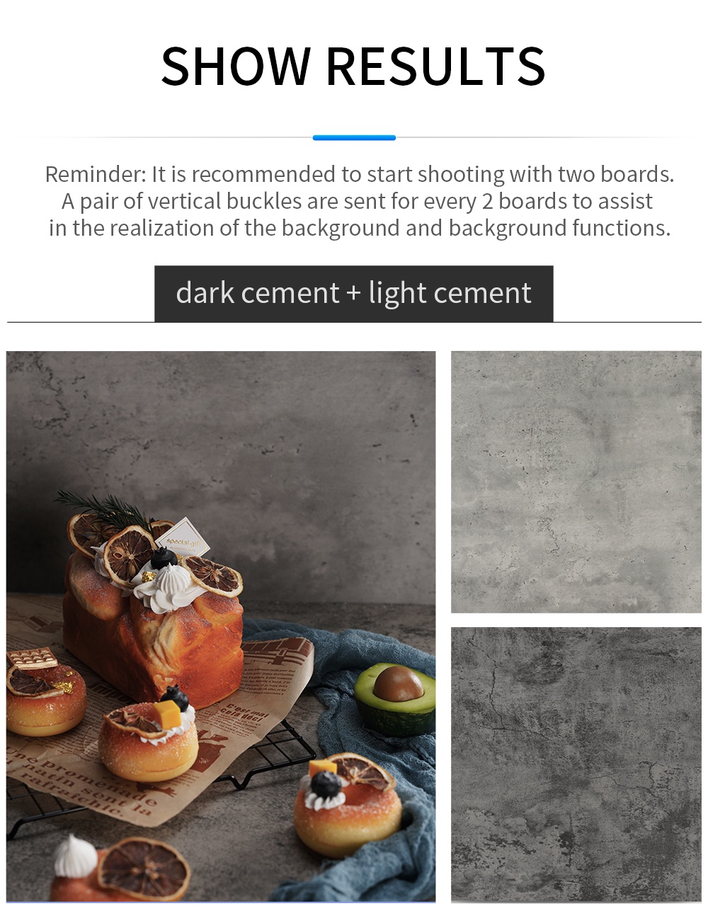 Selens Photo Background Board for Photography Studio Wooden Cement 3D ...