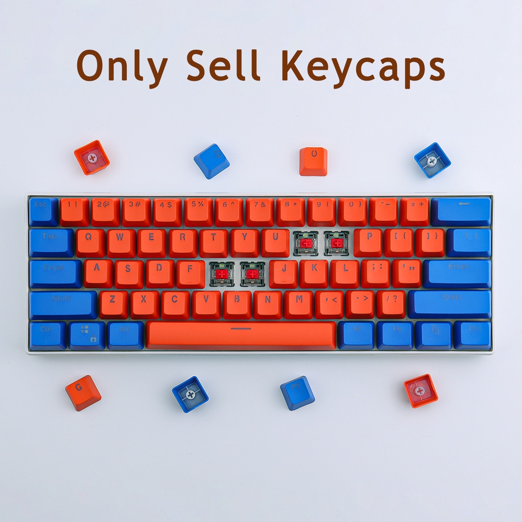 Keycap,Dark blue orange red 61 87 104 PBT keycap Specials event Keycaps ...