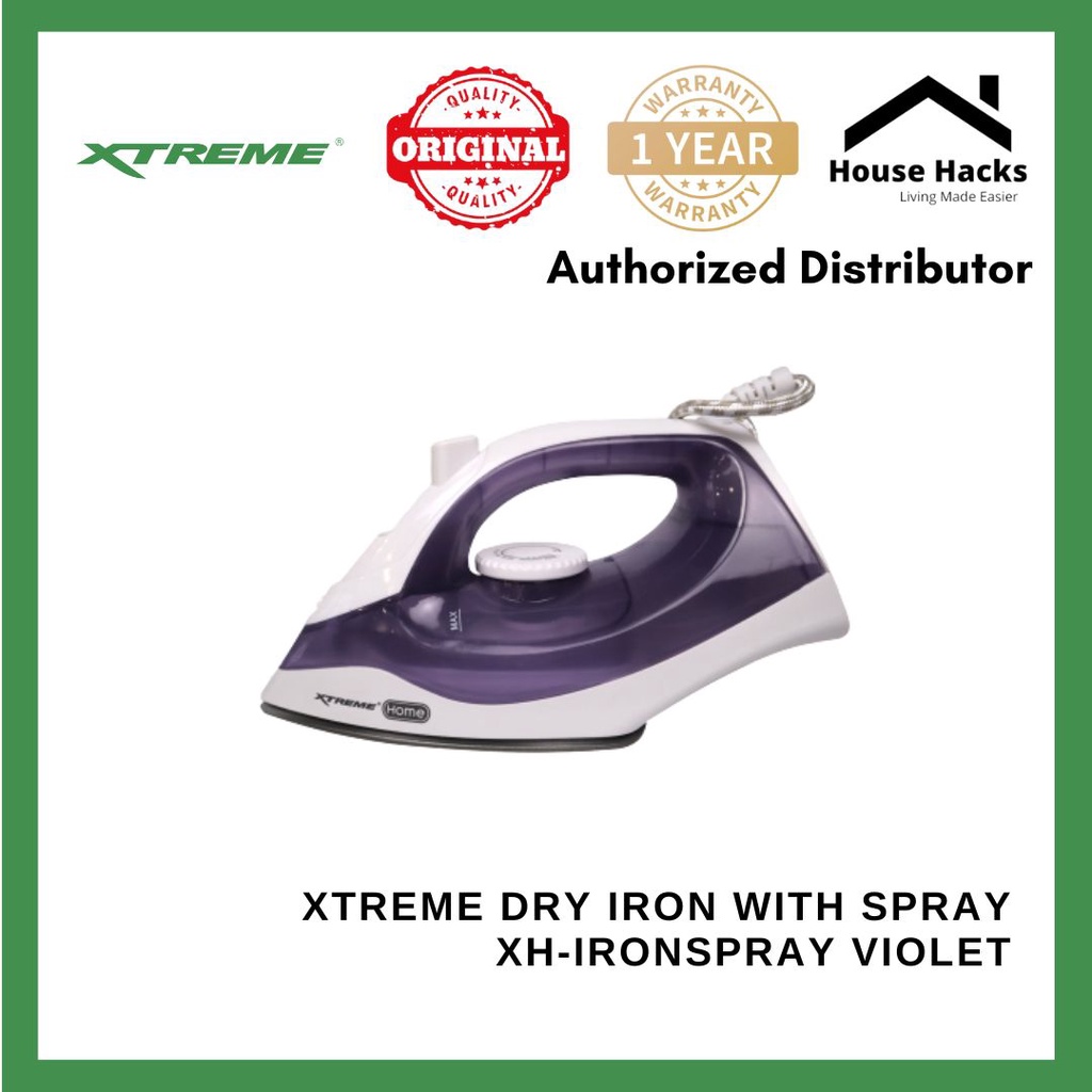 Xtreme Dry Iron With Spray XH-IRONSPRAY VIOLET (House Hacks) | Shopee ...