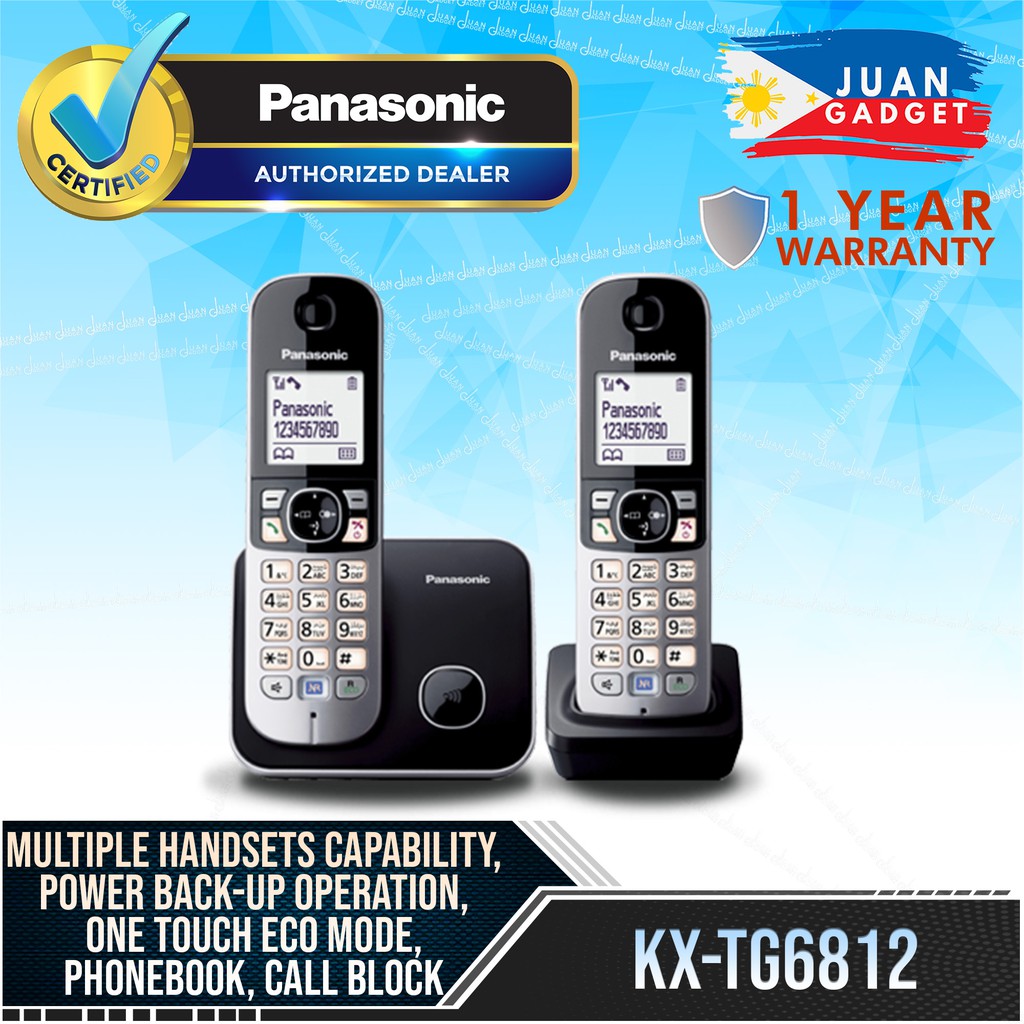 Panasonic KX-TG6812 Wireless Cordless Telephone Landline with Multible ...