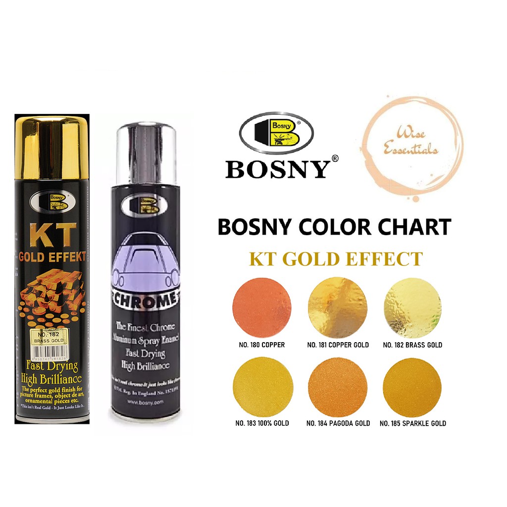 BOSNY KT Gold Effect/Chrome Finish Spray Paint | Shopee Philippines