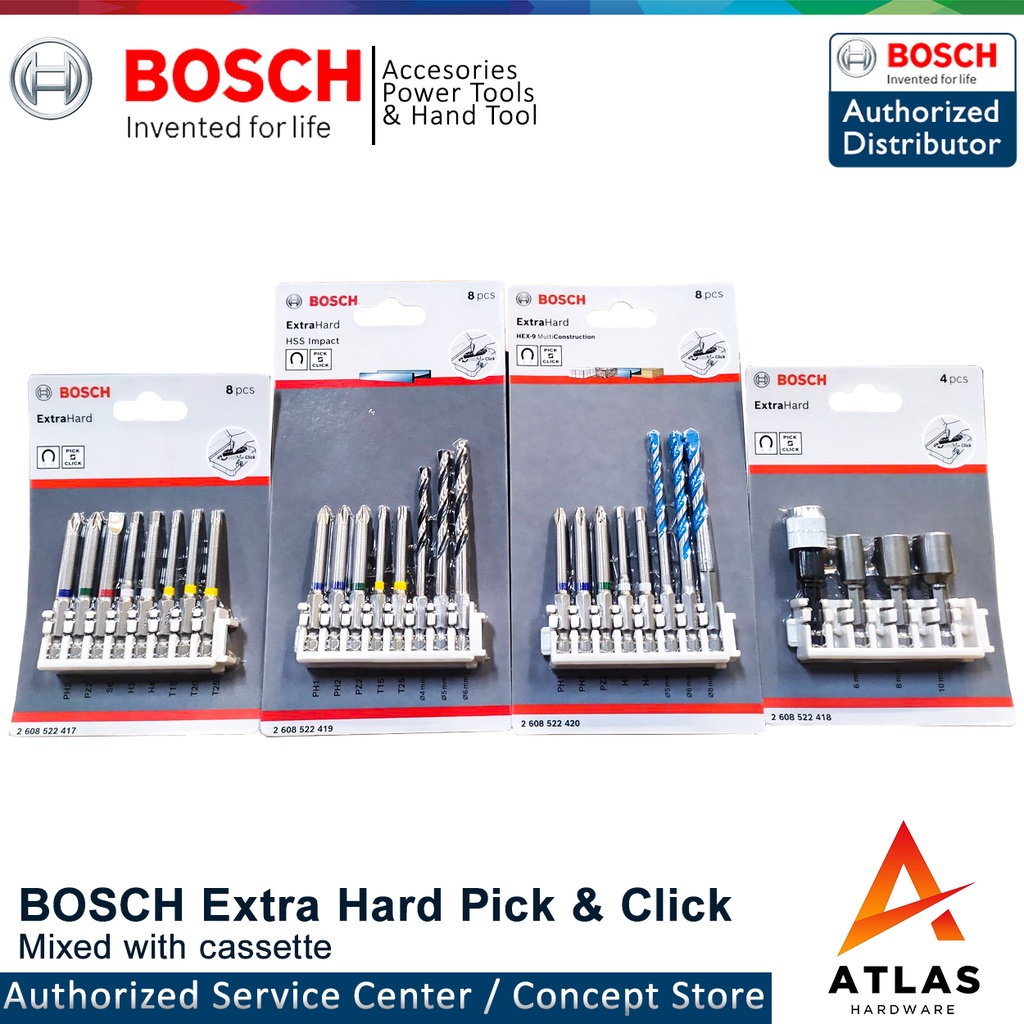 Bosch Pick and Click Screw bit & Drill Bits Set & Magnetic impact ...