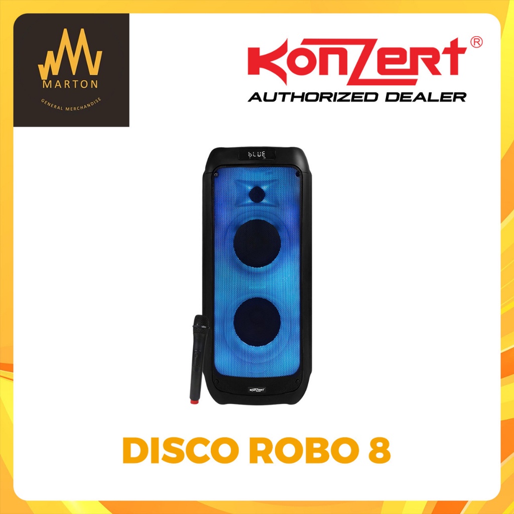 Konzert Disco Robo 8 | 2 x 8" Party Speaker System with Bluetooth, USB ...