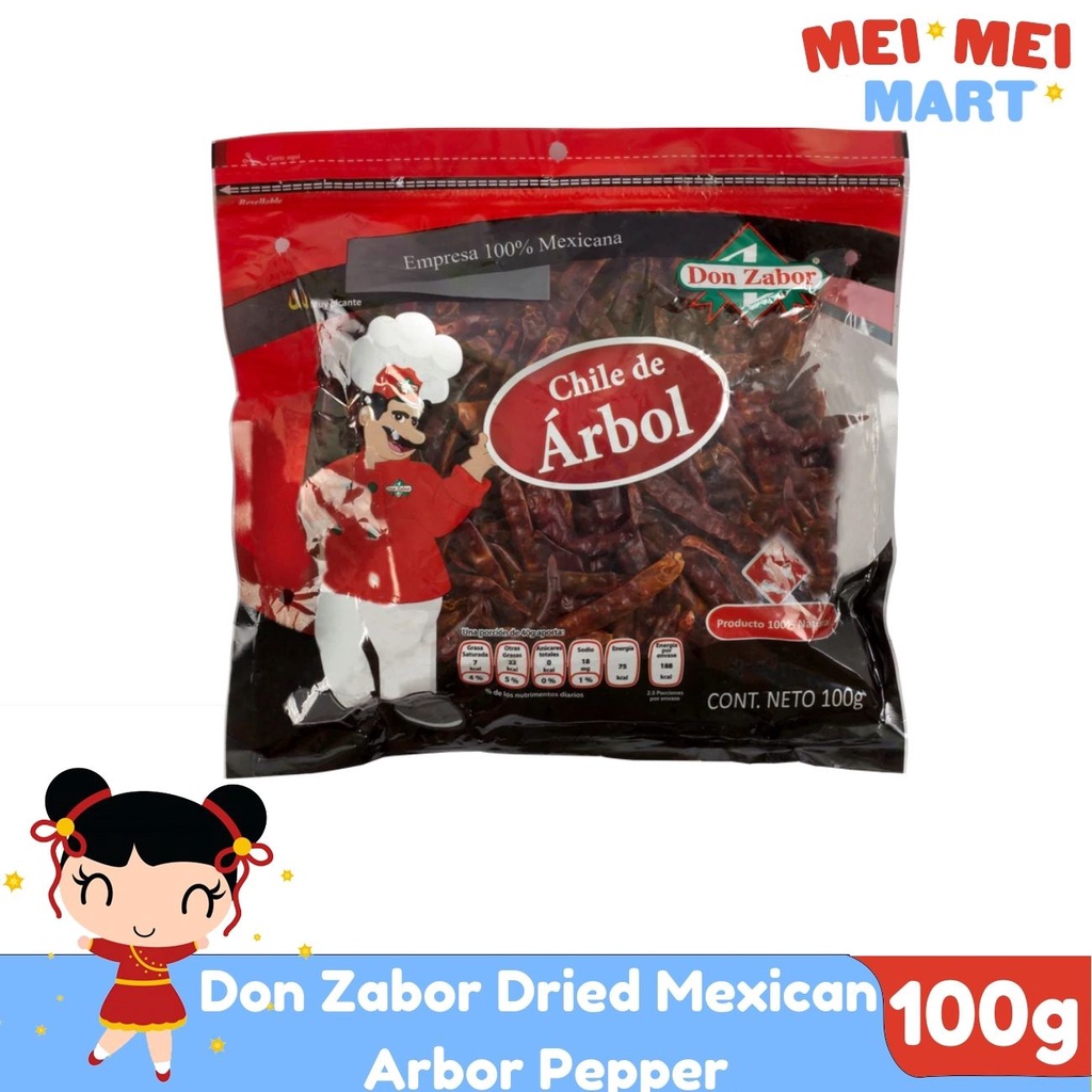 Don Zabor Dried Mexican Arbol Pepper 100g | Shopee Philippines