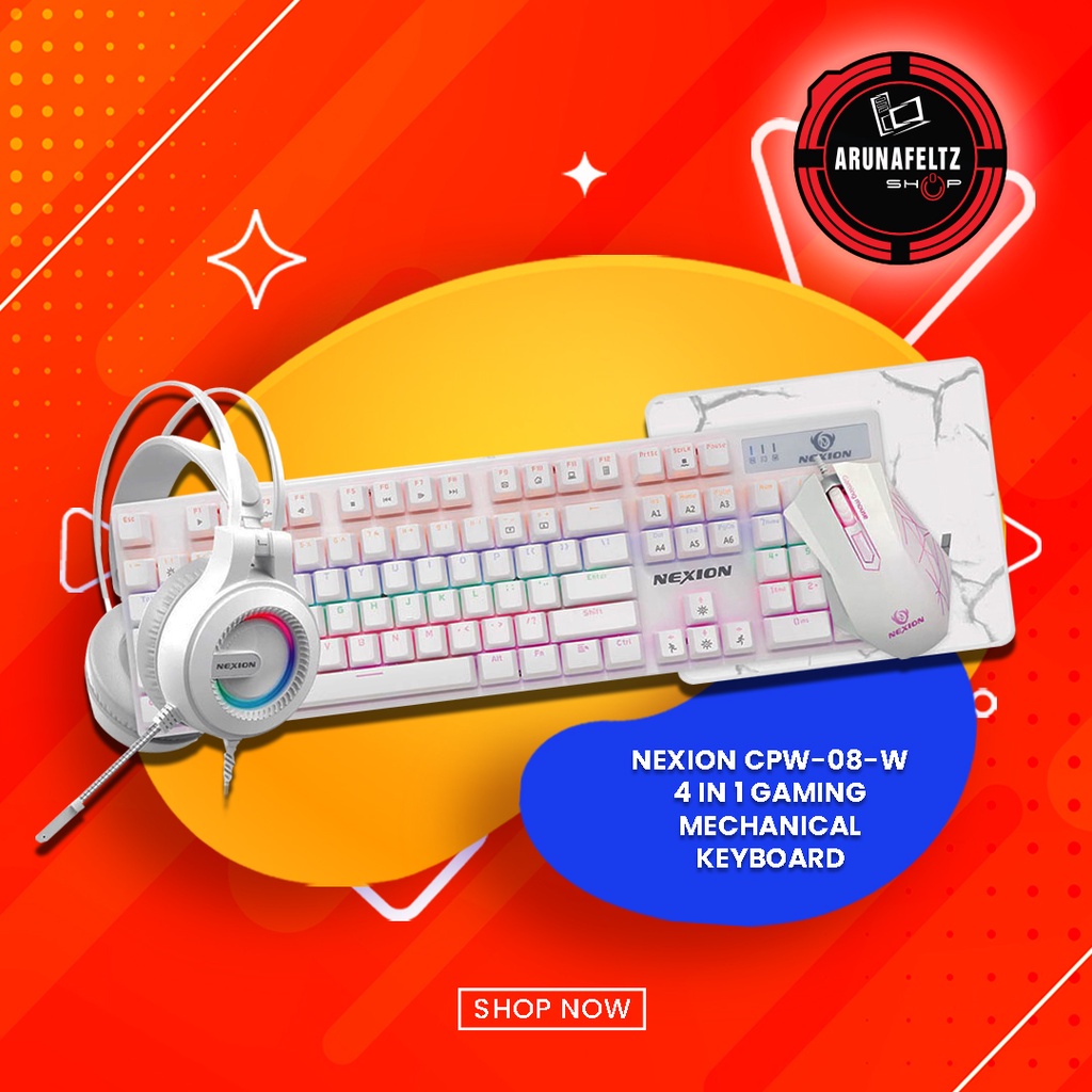NEXION CPW-08 4IN1 COMBO RGB MECHANICAL Gaming Keyboard | Shopee ...