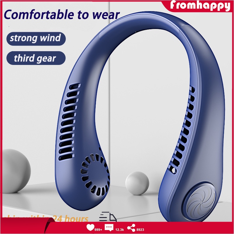 Portable Hanging Neck Fan USB Rechargeable Bladeless Mute Fans Air ...