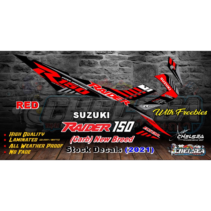 Suzuki Raider 150 New Breed (2021) Stock Decals / Stickers With ...