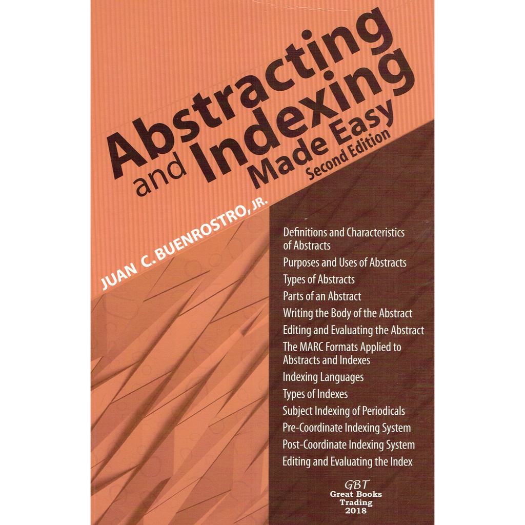 Abstracting and Indexing Made Easy 2nd Edition | Shopee Philippines