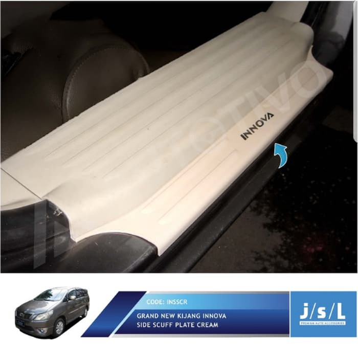Cream Chrome Logo ABS Plastic Side Scuff Plate Set for Grand New Kijang ...