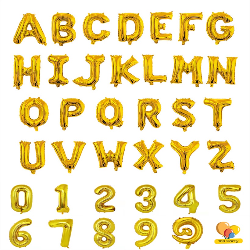 16 Inch Letter Balloon Gold Balloons Name Letter Balloon Birthday Party ...