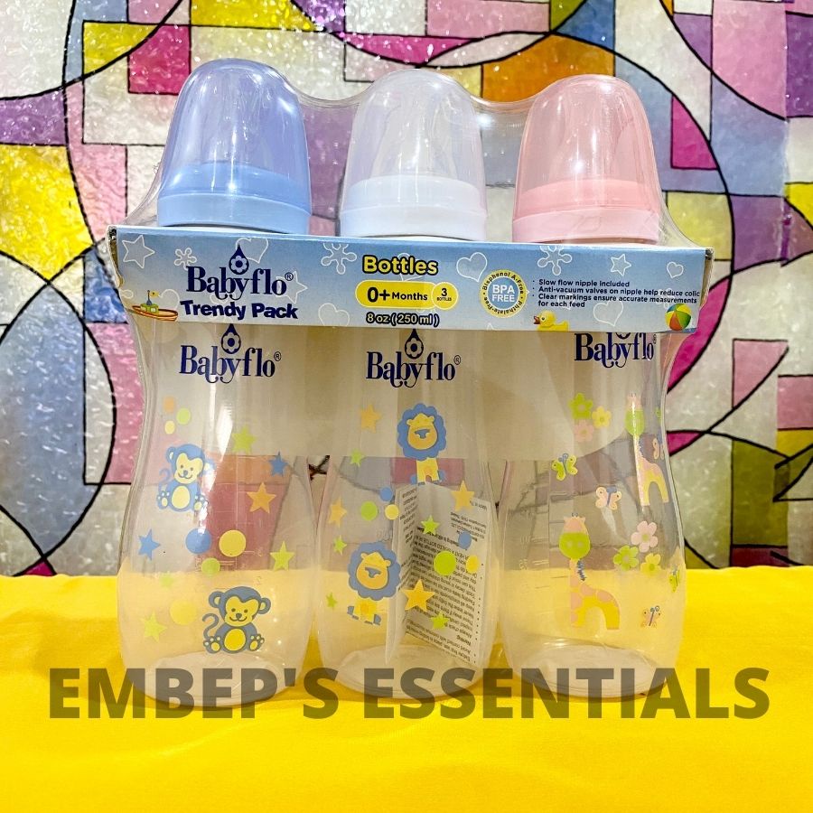 Babyflo Feeding Bottle Trendy Pack 3's 8oz | Shopee Philippines