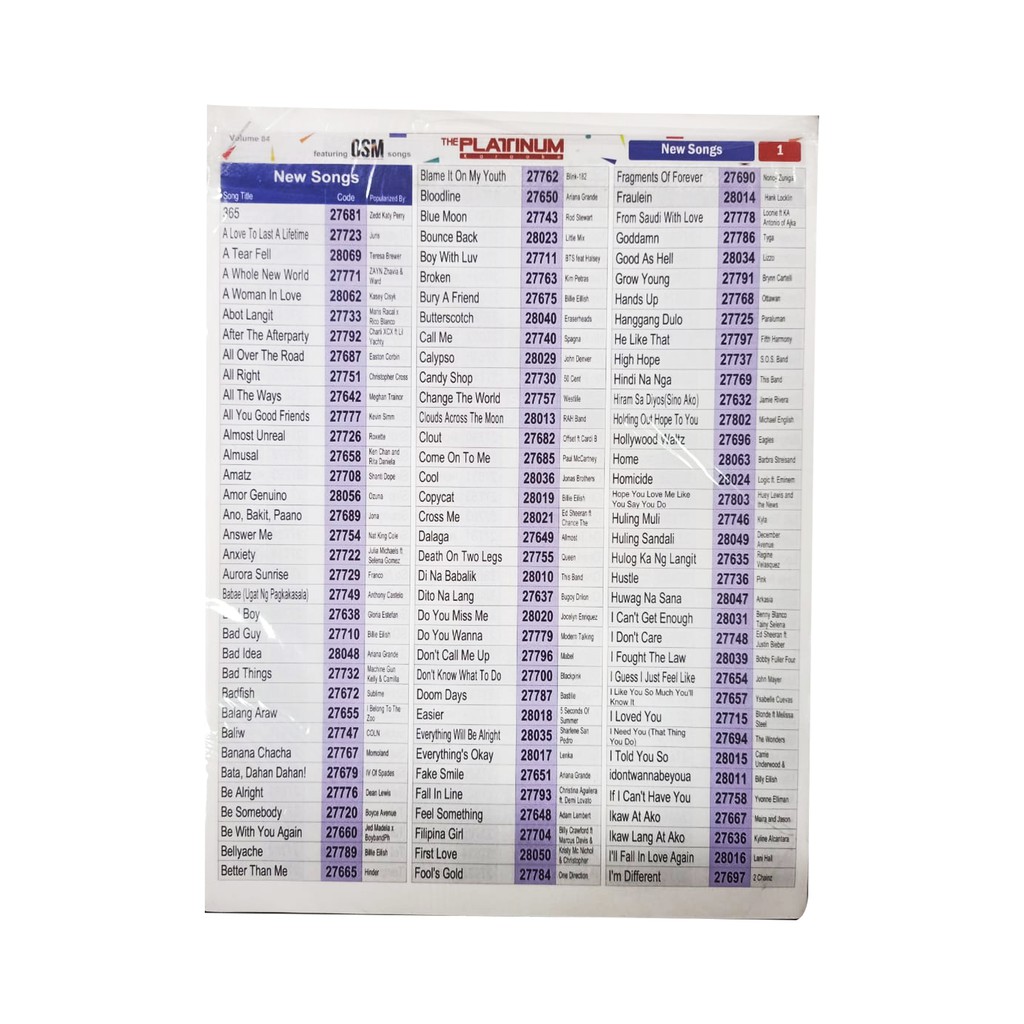 Platinum Karaoke T Series Song List Shopee Philippines