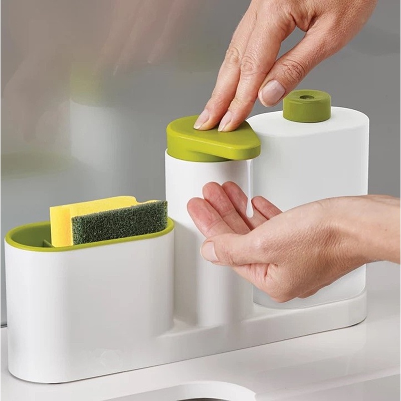 3 In 1 Sink Tidy Set Plus Kitchen Organizer Built in Soap Dispenser ...