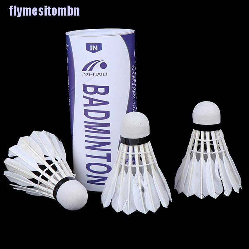 3St Badminton Natural spring ball with real feathers White spring ball ...