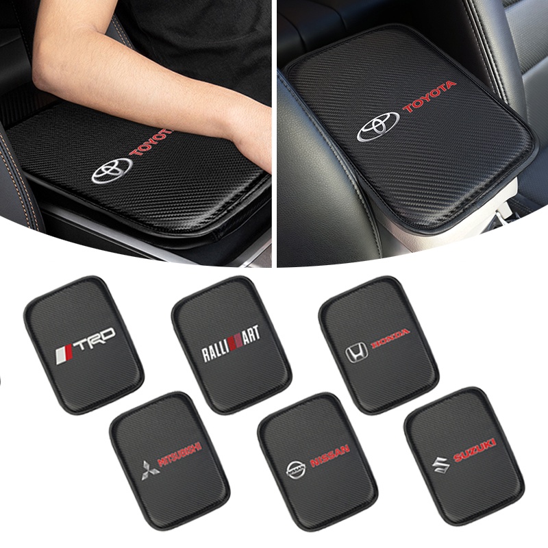 Car Armrest Pad Cover Carbon Fiber Universal Car Center Console Armrest ...