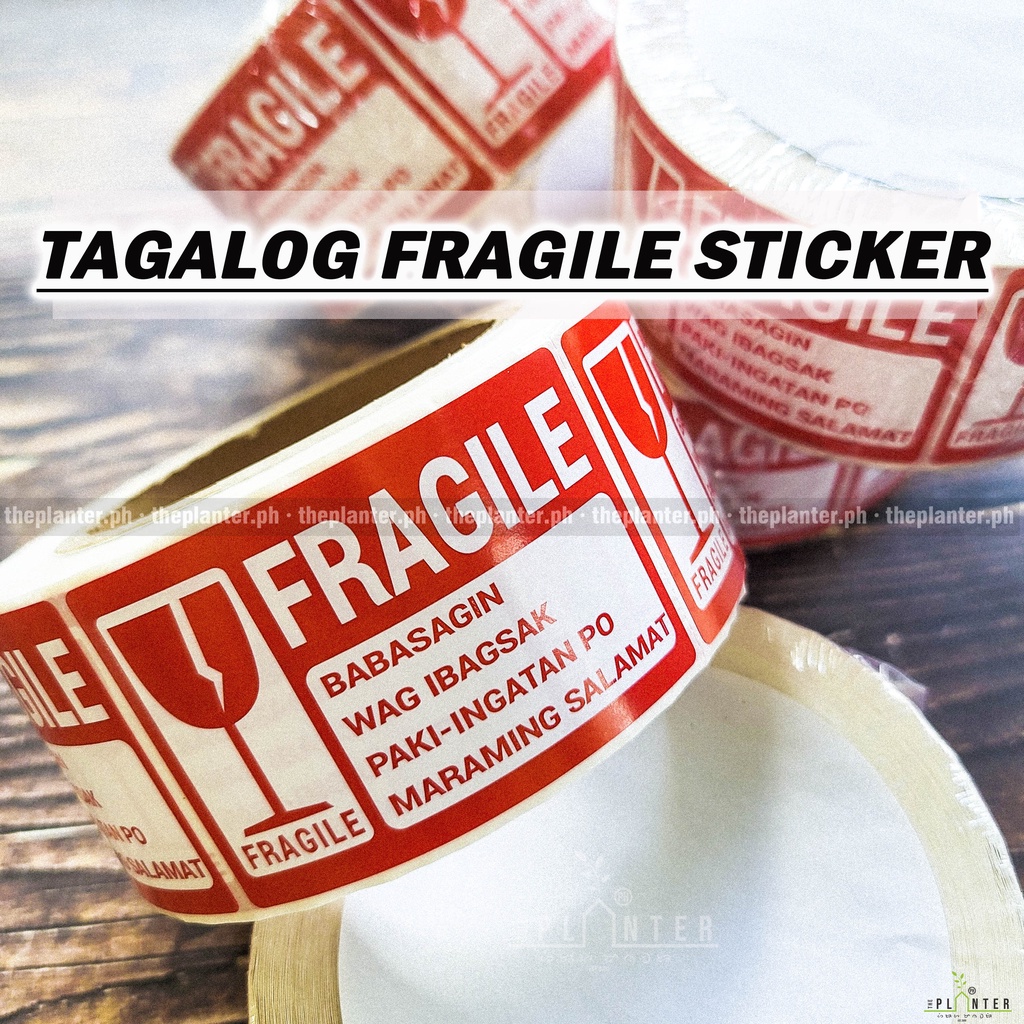 500 TAGALOG FRAGILE STICKERS | 500 Stickers | Per Roll 2x3 Inches ...