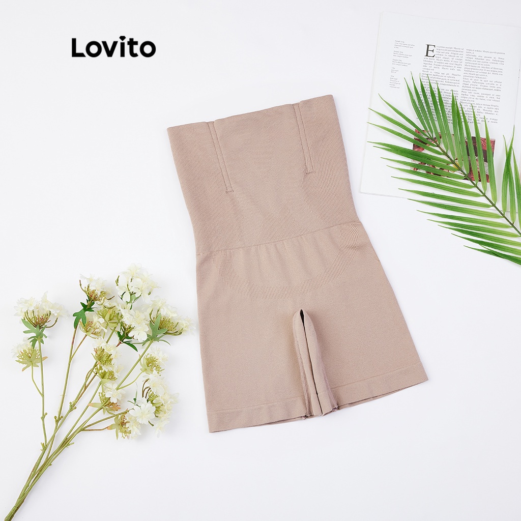 Lovito Sporty Plain Seamless Shapewear Super High Waist Sports Shorts