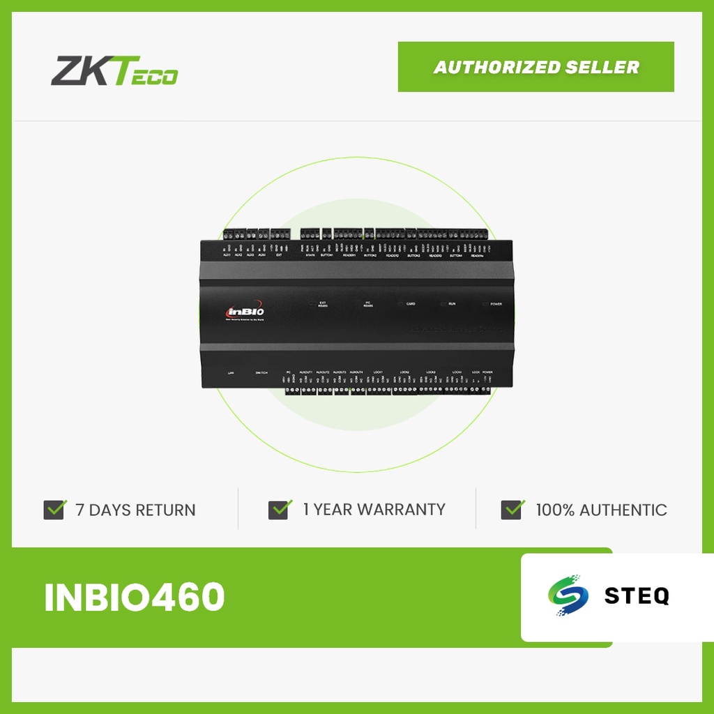 Steq Zkteco Inbio 460 Ip-based Biometric Door Access Control Panel 