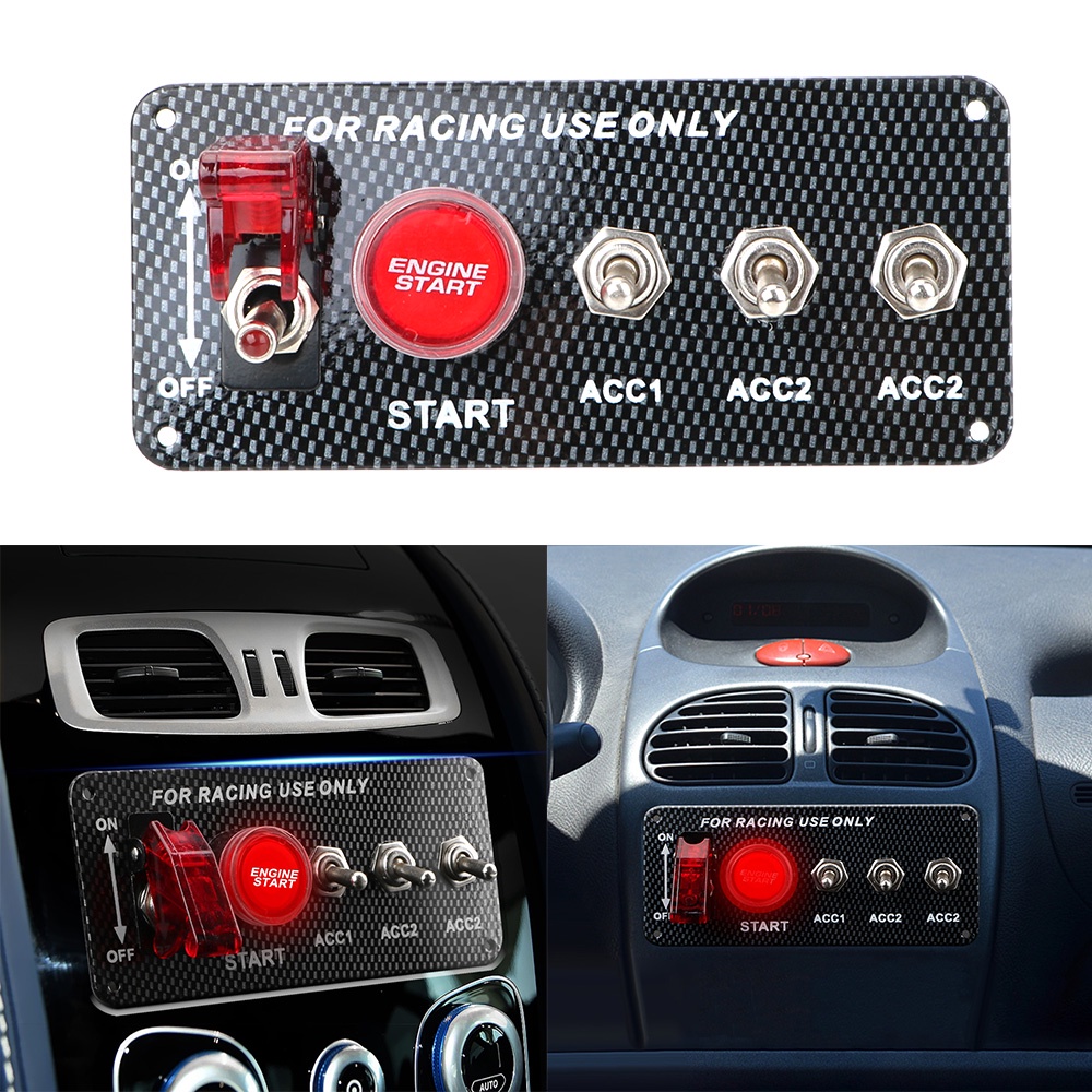 LED Toggle Switch 12V LED Ignition Switch Panel for Racing Car Engine ...