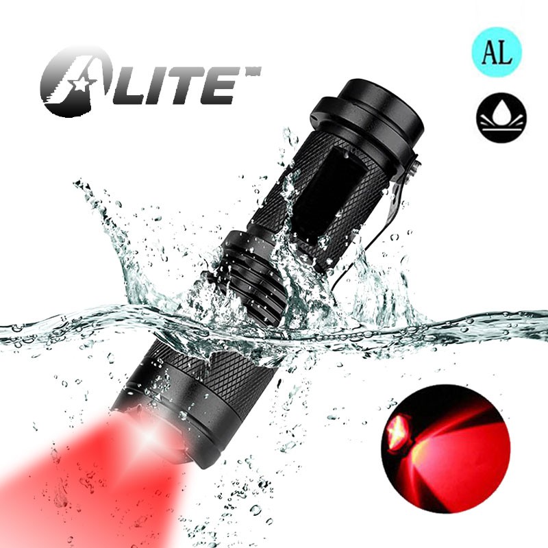 Mini Adjustable Zoom Sk68 Red Light Flashlight Red Hunting Tactical ...