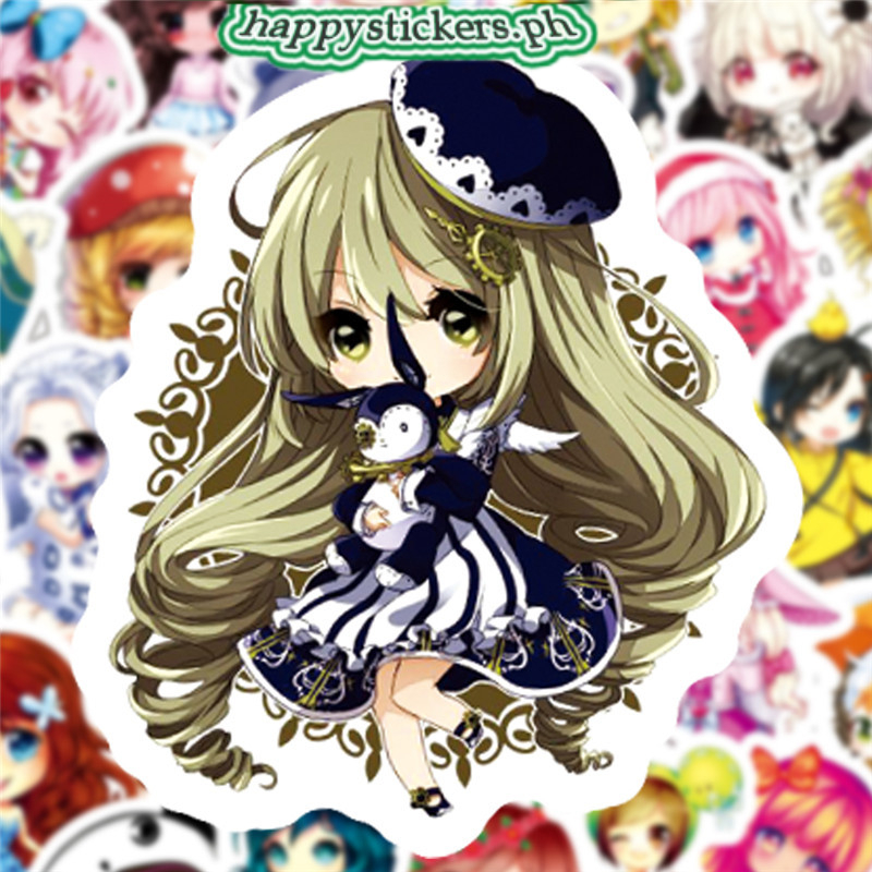 50Pcs Kawaii Doll Stickers Cartoon Girls Decals Glossy Sticker for ...