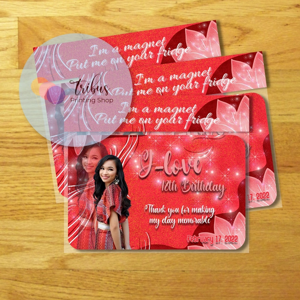 Red Theme Debut Ref Magnet Souvenir (Glittery) | Shopee Philippines