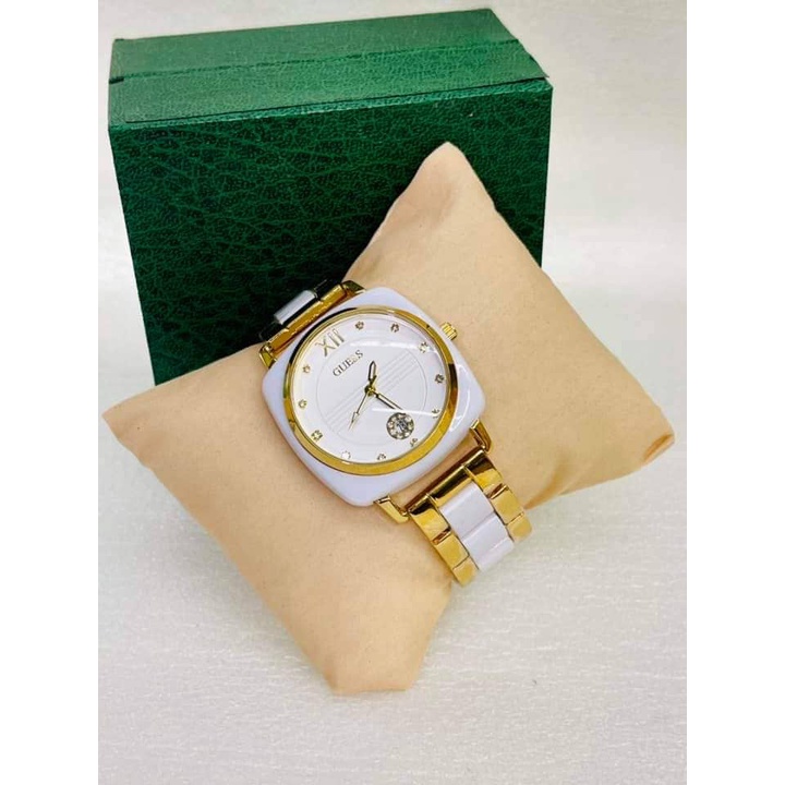 GUESS Analog square white watch with box | Shopee Philippines