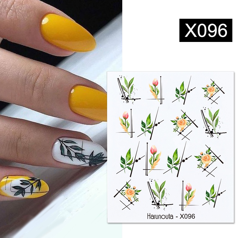 UR SUGAR Summer Nail Water Decals Sticker Colorful Leaves Flower Art ...