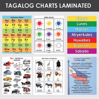 Filipino/Tagalog Charts (Alphabet, Numbers, Colors, Shapes) - Laminated ...