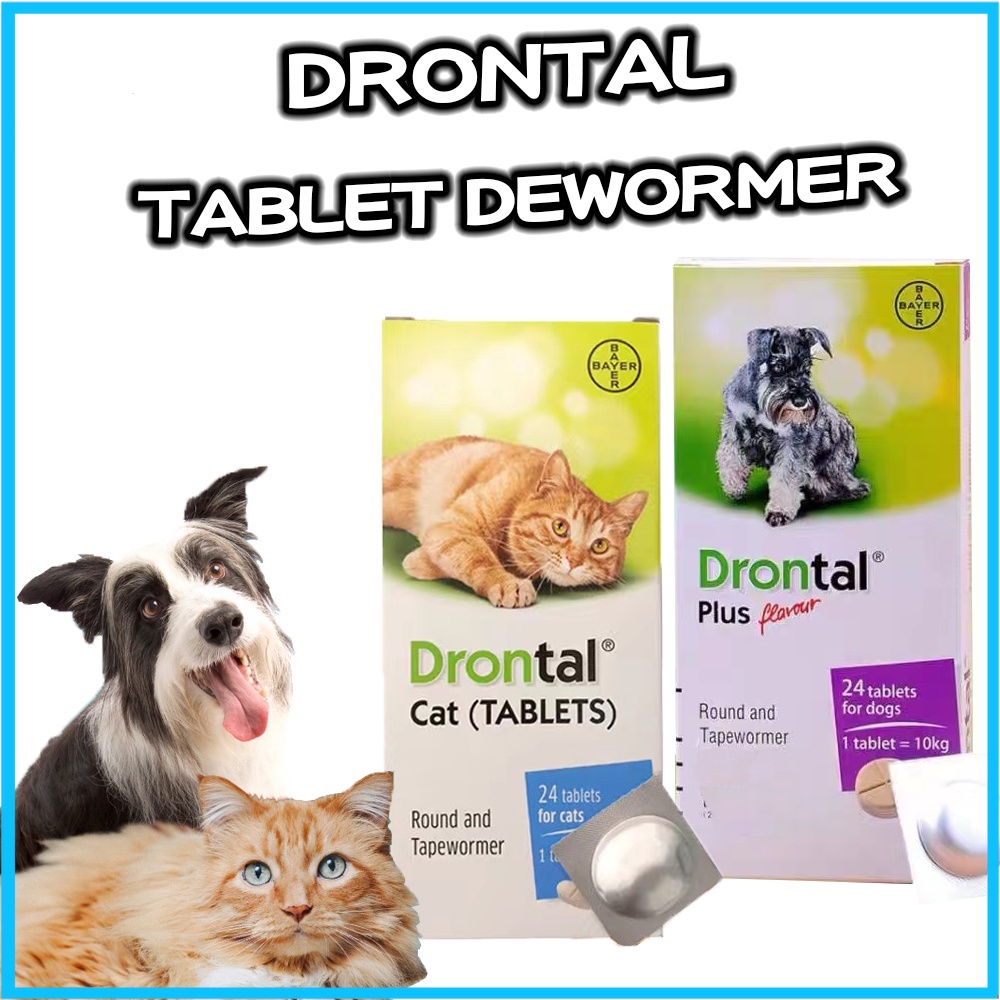 Drontal Plus 1 Tablet Tasty Dewormer Tablets for Dogs Cats | Shopee ...