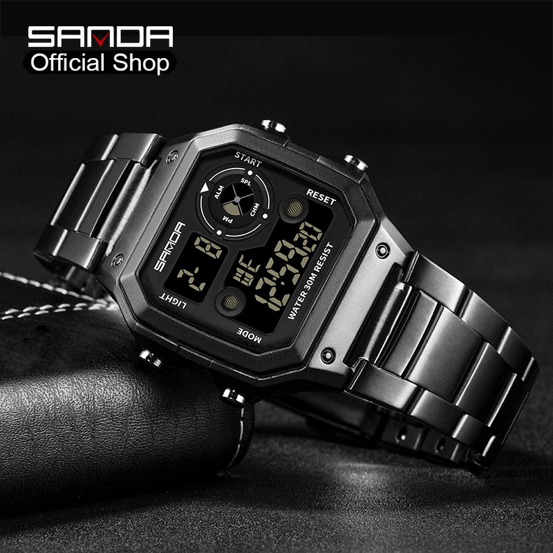 SANDA Men's Sport Stainless Steel Digital Watch | Shopee Philippines