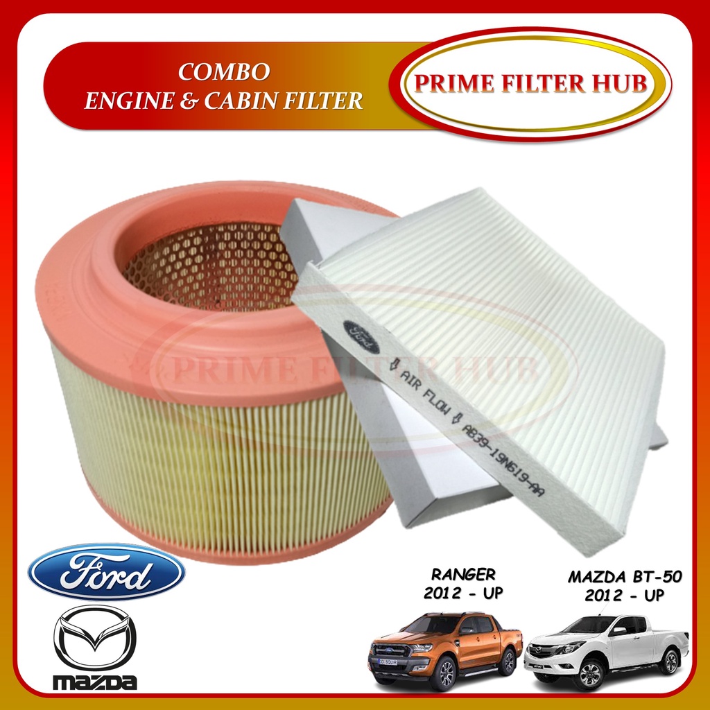 Combo Engine Air Filter and Cabin Filter for Ford Ranger (2012 - Up ...