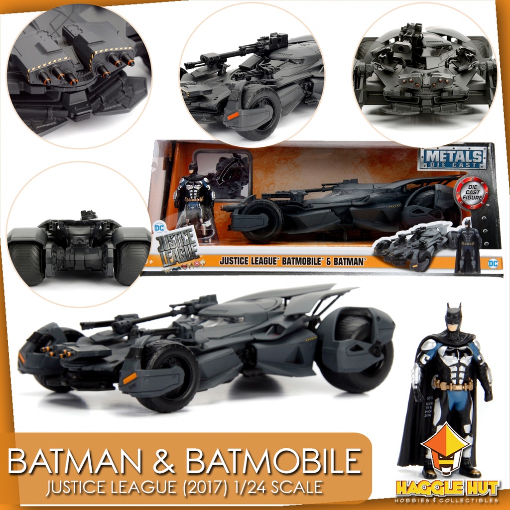 JADA Toys 1:24 Justice League Batman and Batmobile Die Cast Scale Model ...