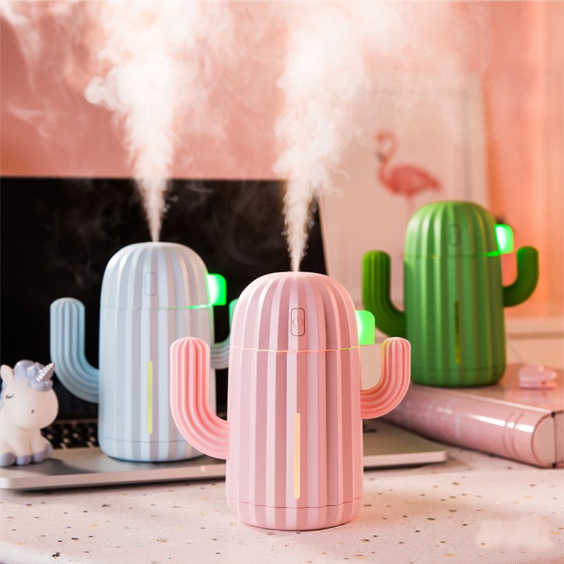 Cactus Air Humidifier USB Aroma Diffuser Car Freshener With Night ...