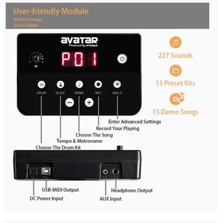 CLERANCE SALE Avatar SD61 5 Mesh Kit Electric Drum Set Electronic Drums ...