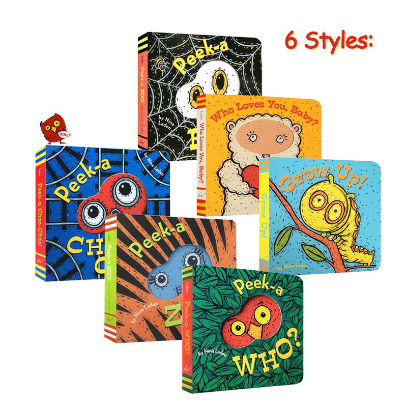 6 Styles Peek A Who Guess Who I Am Picture Book Peek-a-boo Hole Book ...