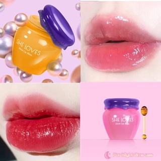 SHE LOVES Moist Lip Balm Honey / Cherry Jar Lip Therapy W/ Spatula ...