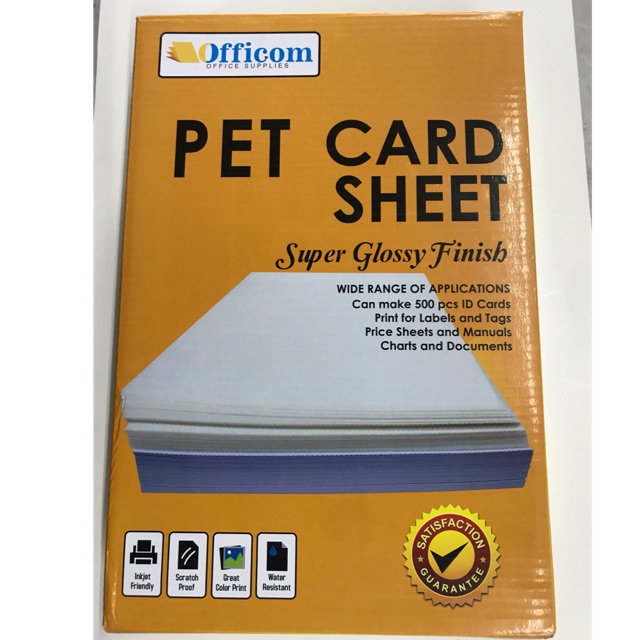 OFFICOM PET CARD SHEET A4 | Shopee Philippines