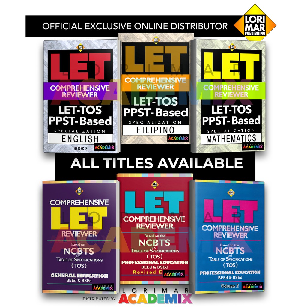 LET Reviewer - ALL TITLES - Lorimar Official Seller | Shopee Philippines
