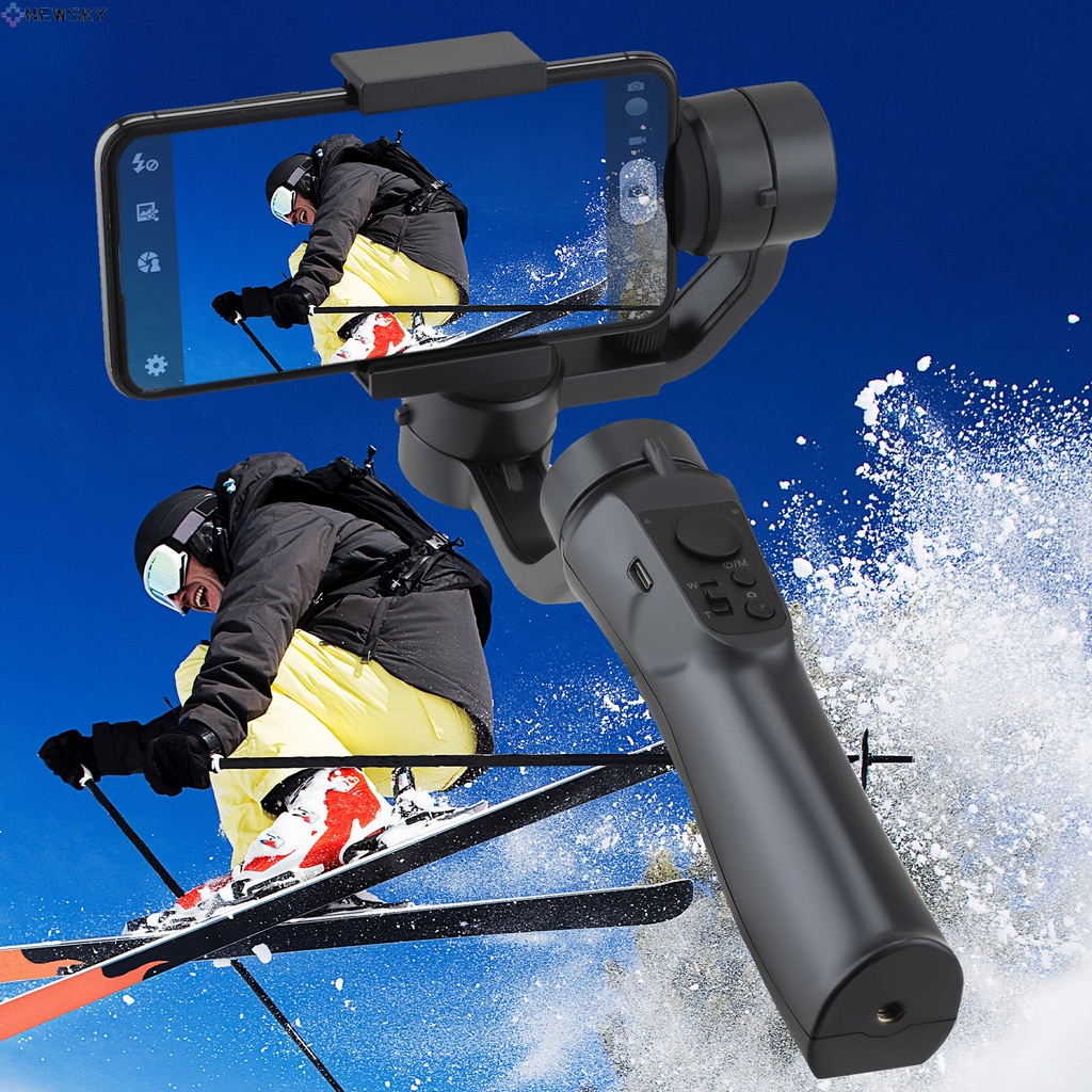 Mobile Phone Stabilizer Three Axis Handheld Gimbal With Stand For