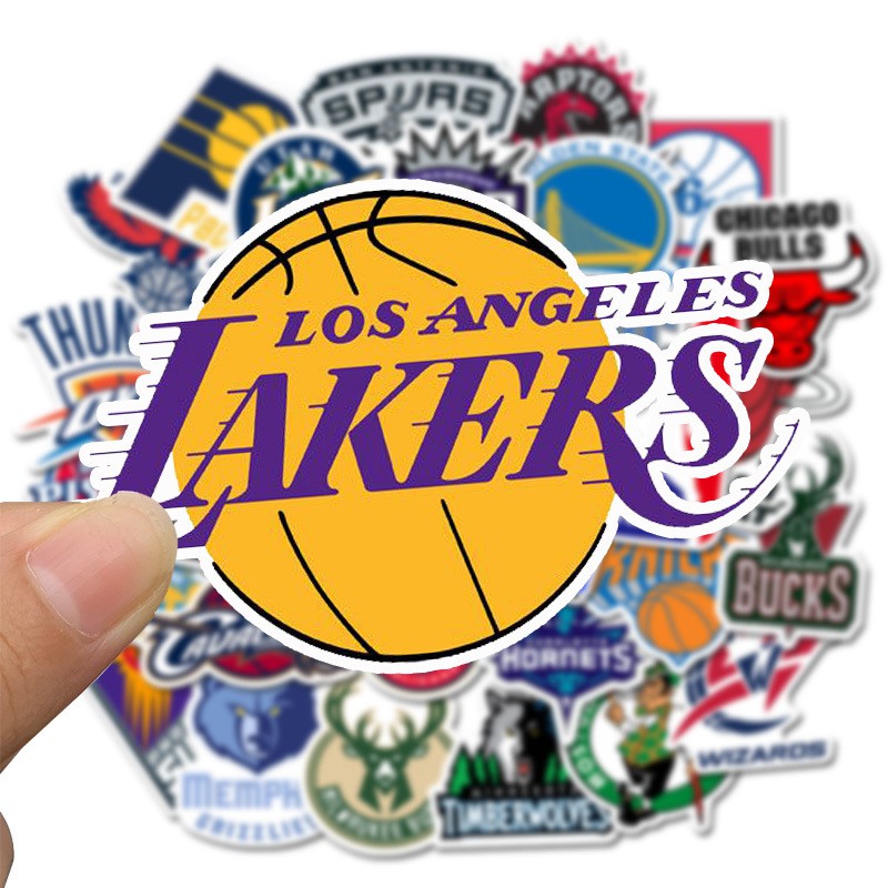 32pcs NBA Team Logo Waterproof Sticker Nonredundant Luggage/Laptop ...