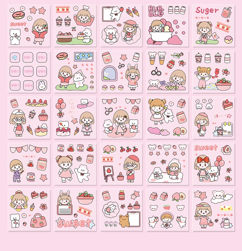 Stickers Asthetic Stickers 800PCS/100SHEETS Colorful Vinyl Cute ...