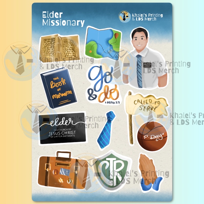 LDS merch: Elder Missionary Journal Sticker Sheet Cute Kiss-cut sticker ...